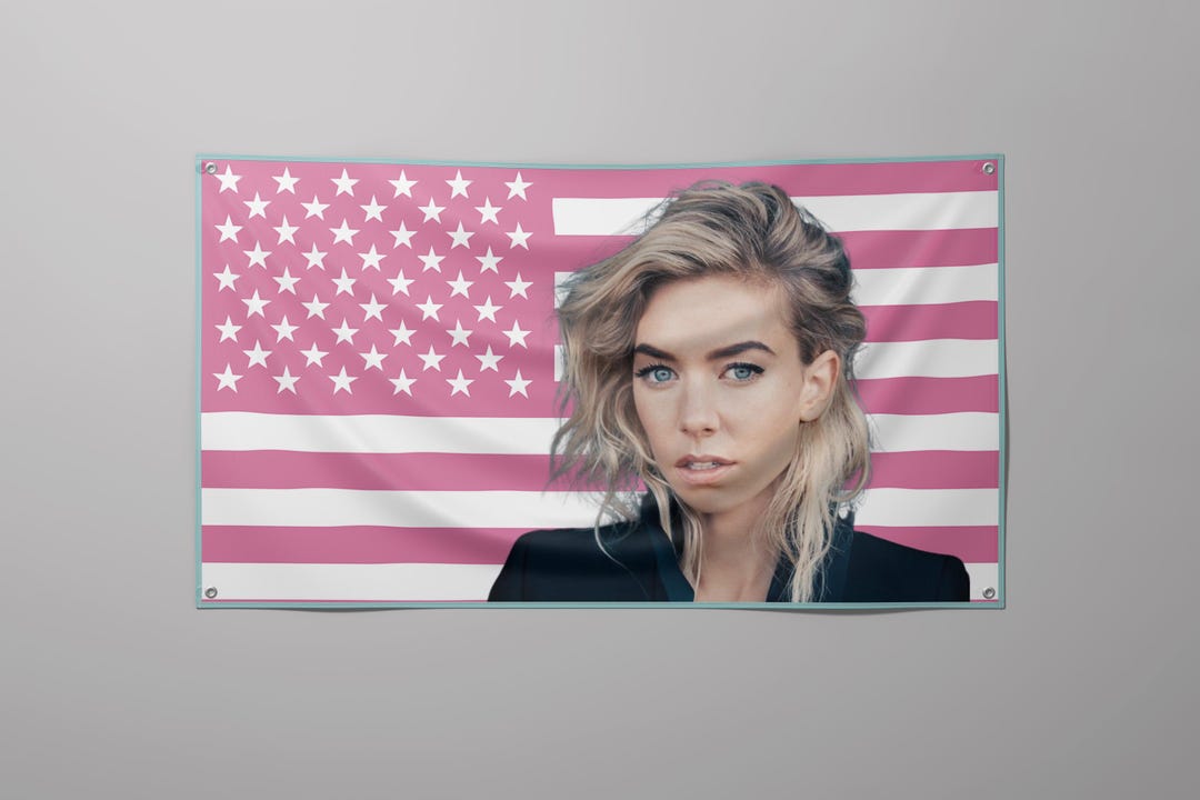 Vanessa Kirby Pink American Flag Tapestry | Funny Wall Flag, Aesthetic ...