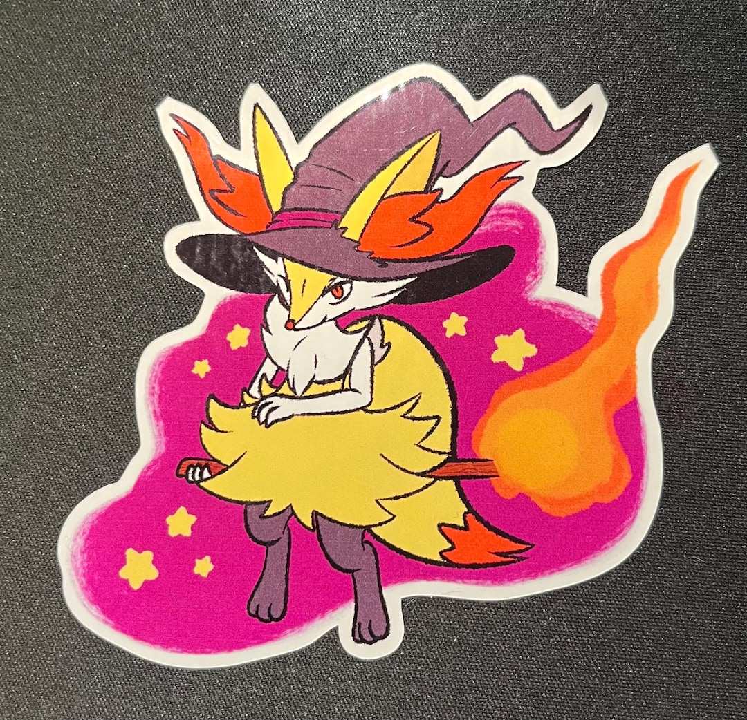 Braixen Witch Hat Pokemon Inspired Waterproof Vinyl Sticker Large 4x4 ...