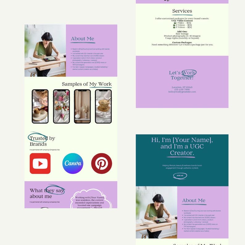 UGC Portfolio Website Template: Modern Canva Design - Etsy