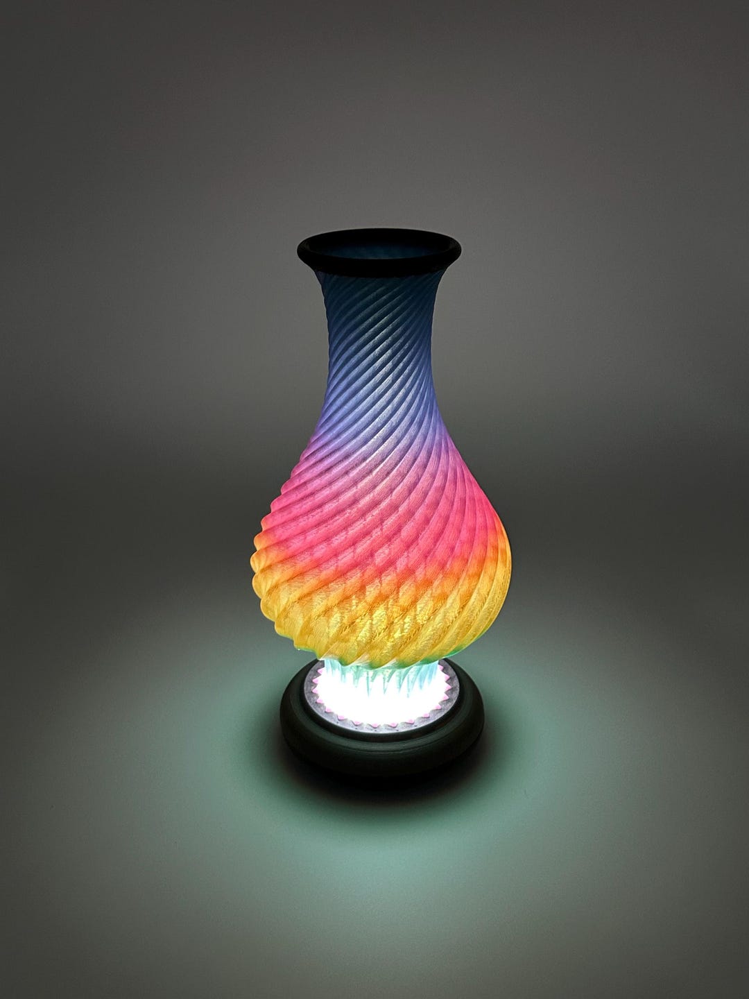 Large 3D Printed Rainbow Pride Vase Lamp | Rechargeable RGB Light ...