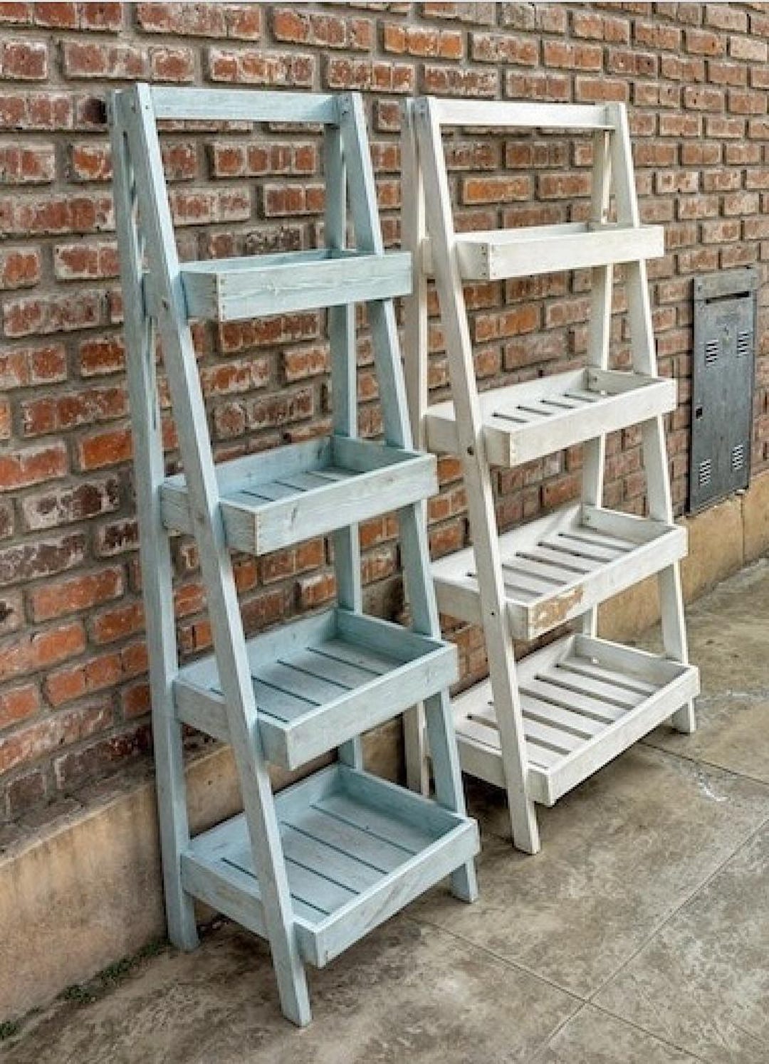Rustic Tiered Ladder Shelf | 3-tier or 4-tier | Handmade Display Shelf ...