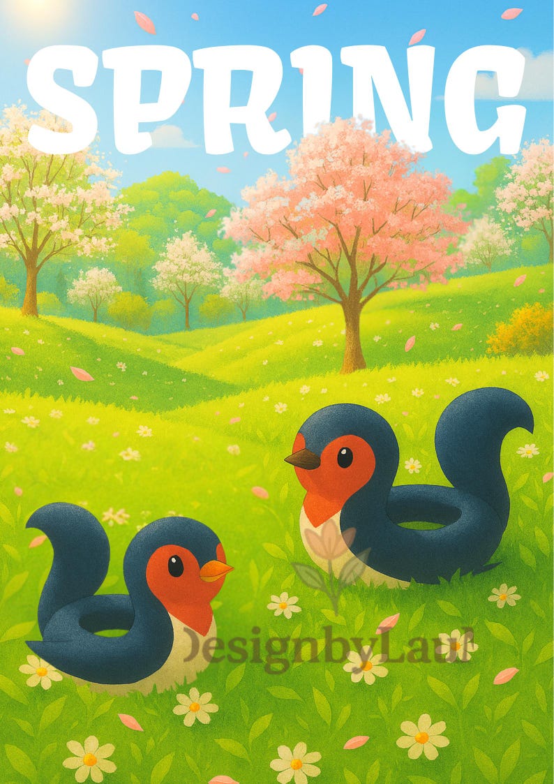 4 Seasons Posters – Set of Illustrated Posters Winter Spring Summer ...