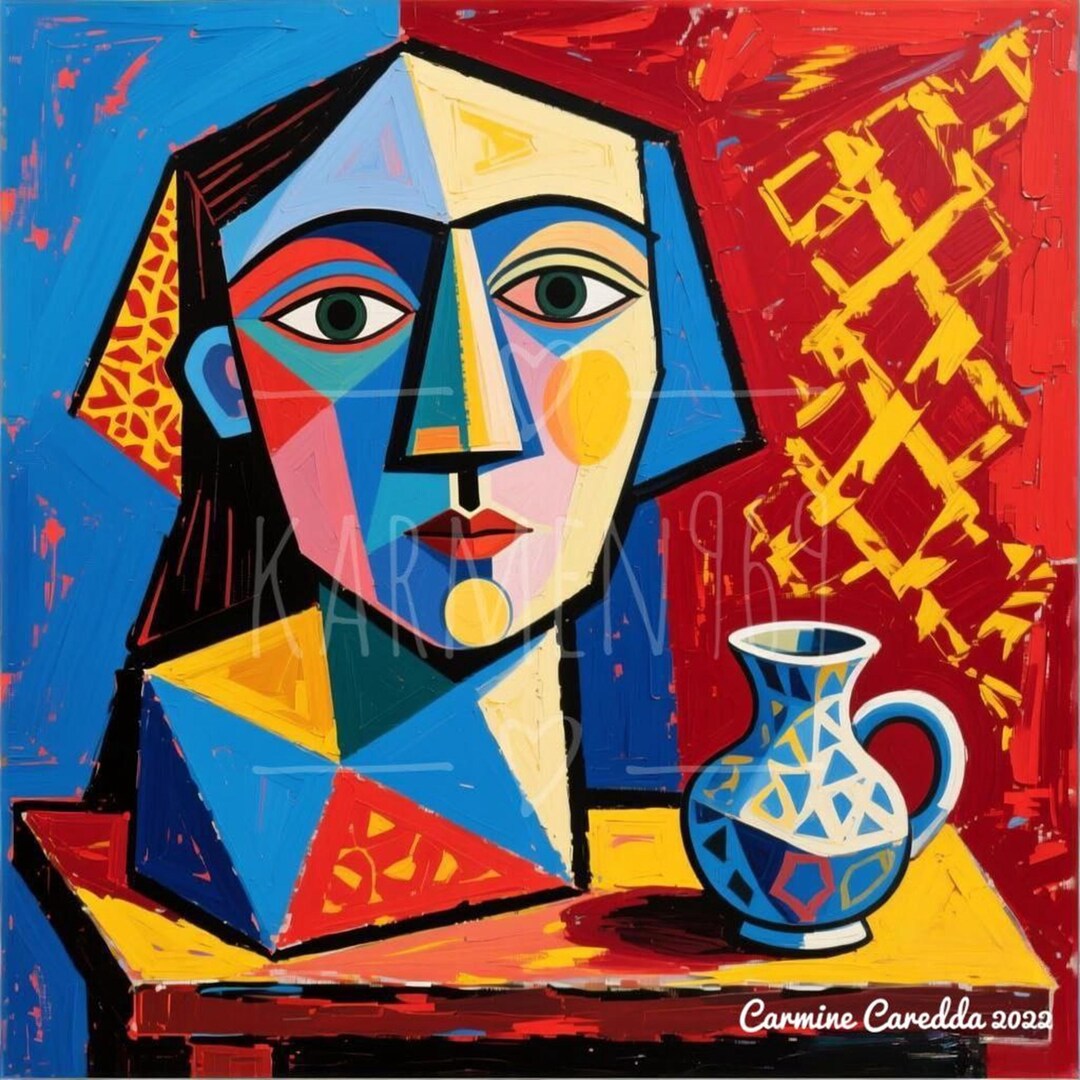 The Geometry of a Gaze | Printable Cubist Digital Art, Instant Download ...