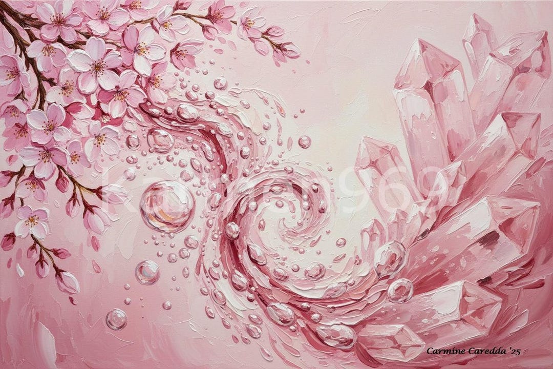 Metamorphosis Pink Digital Art Impasto | Cherry Quartz Printable Poster ...