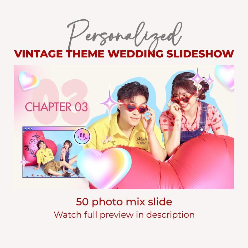 Vintage-inspired Custom Photo Slideshow Video – Personalized Wedding ...