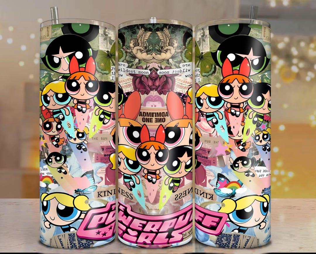 Powerpuff Girls Tumbler Wrap: 90s Cartoon Design (digital Download) - Etsy
