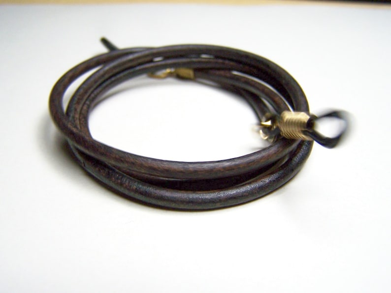 Bronze Leather Eyeglass Chain, 3mm Eyeglass Cord, Eyeglass Necklace ...