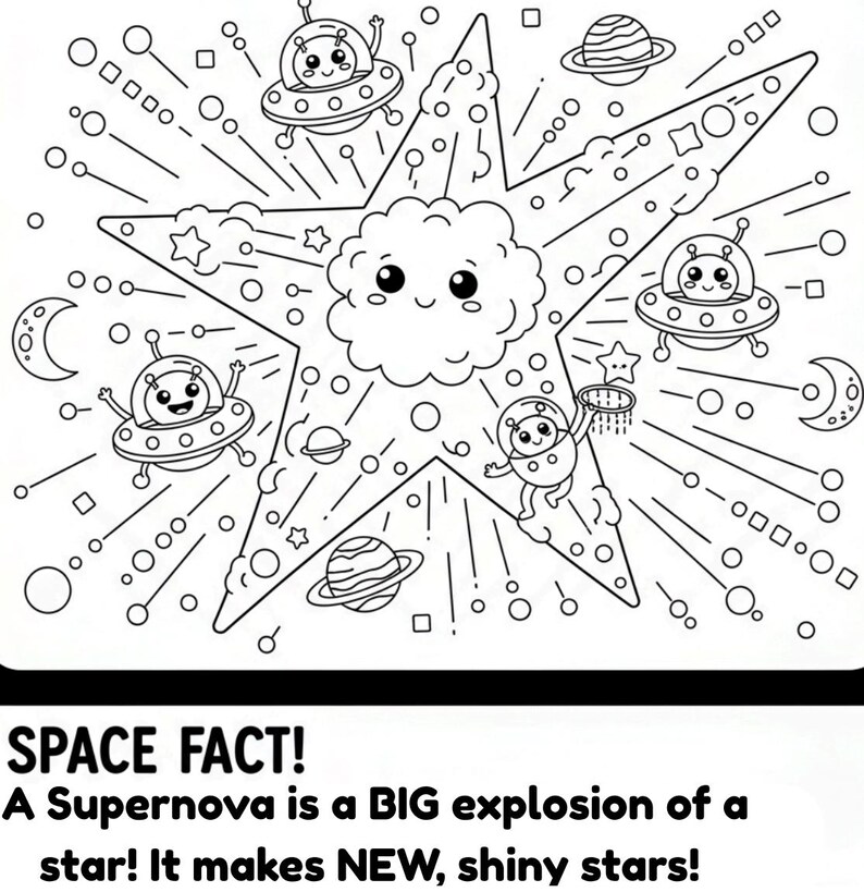 Kids Space Coloring Book | Printable Educational Activity Book With Fun ...
