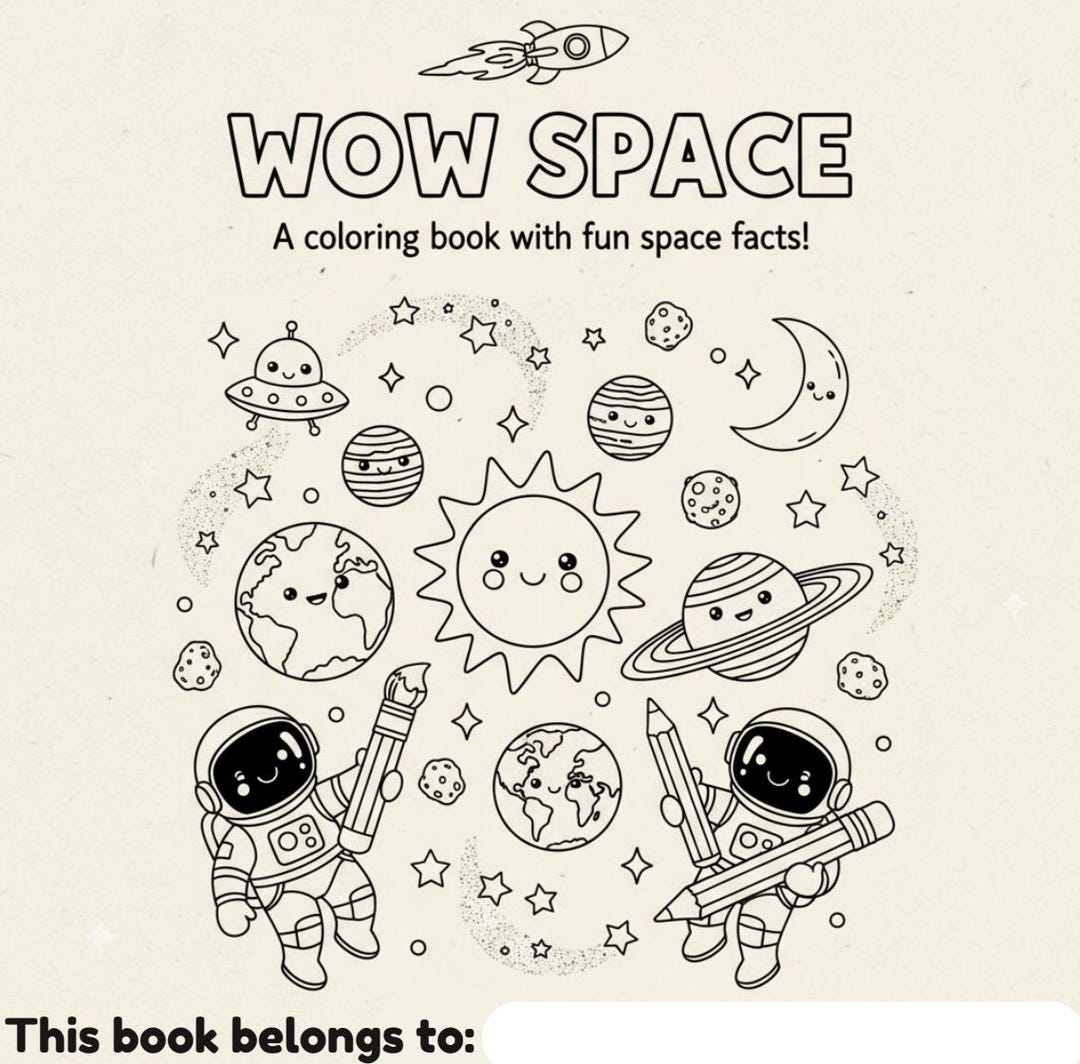Kids Space Coloring Book | Printable Educational Activity Book With Fun ...