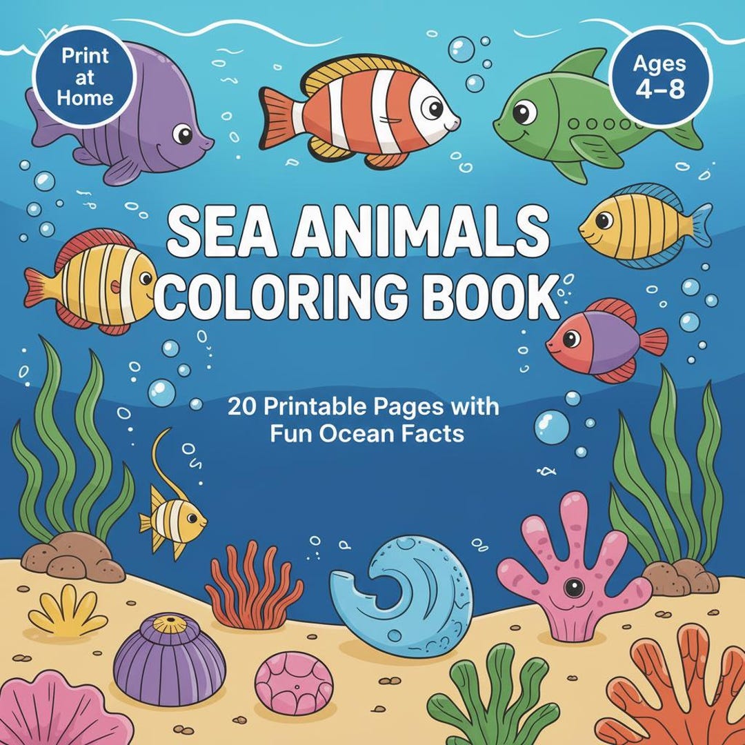 Kids Activity Coloring Book Printable | 20 Pages With Fun Facts | Ages ...