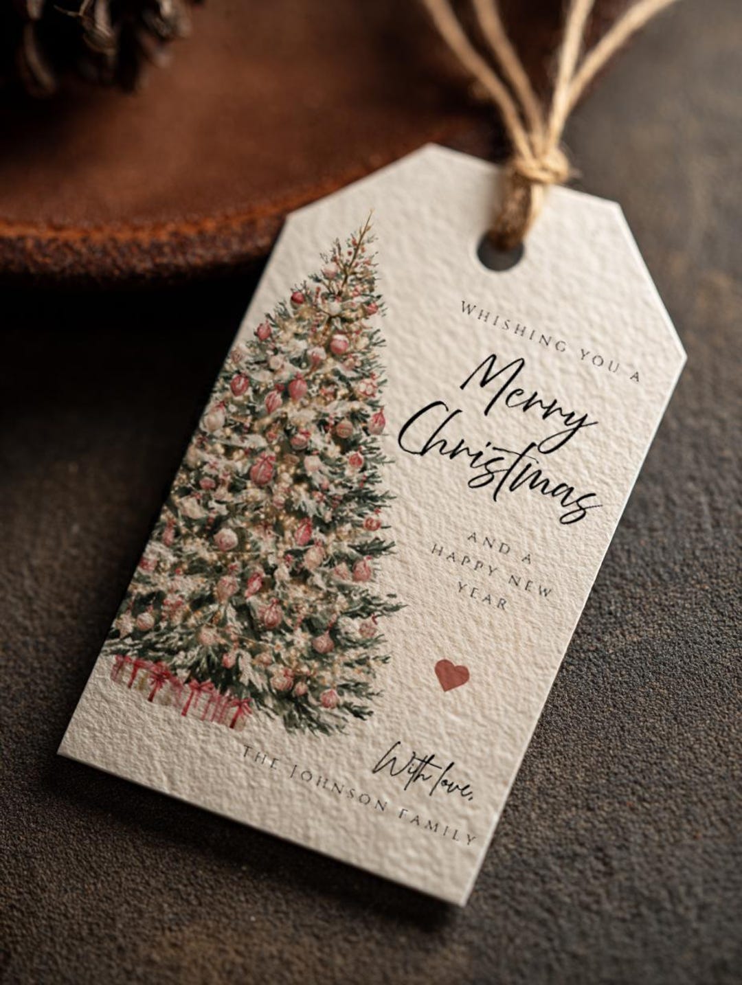 Christmas Gift Tag Template Editable Elegant Christmas Tree Printable ...