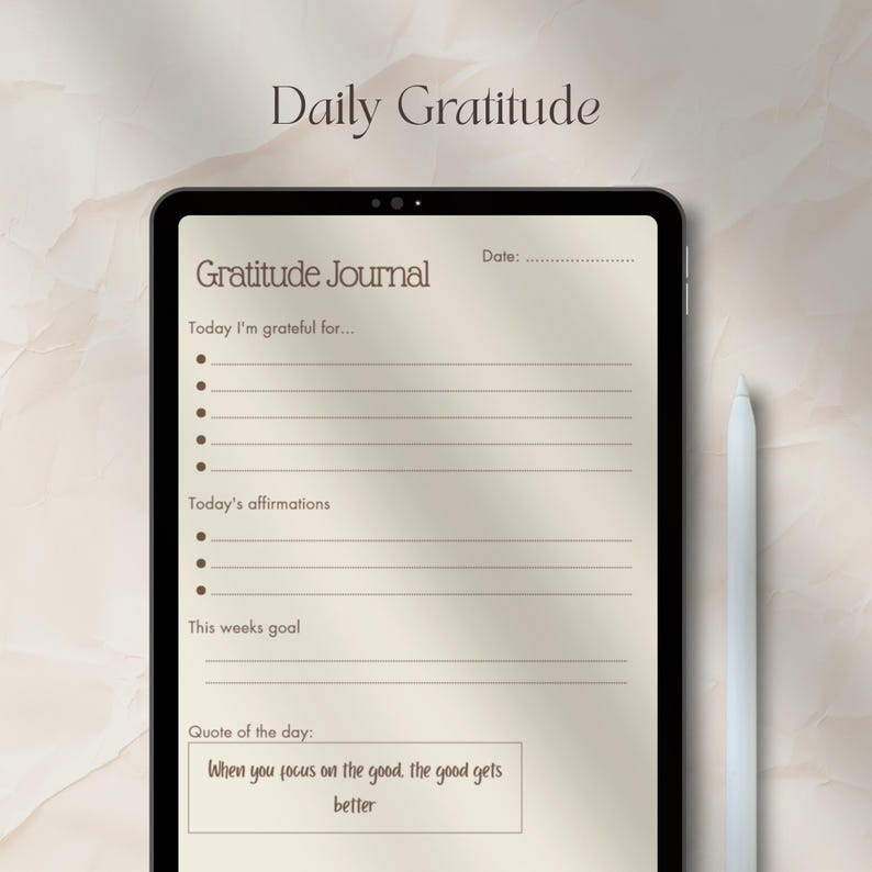 Digital Gratitude Journal: Daily Mindfulness Prompts (PDF Download ...