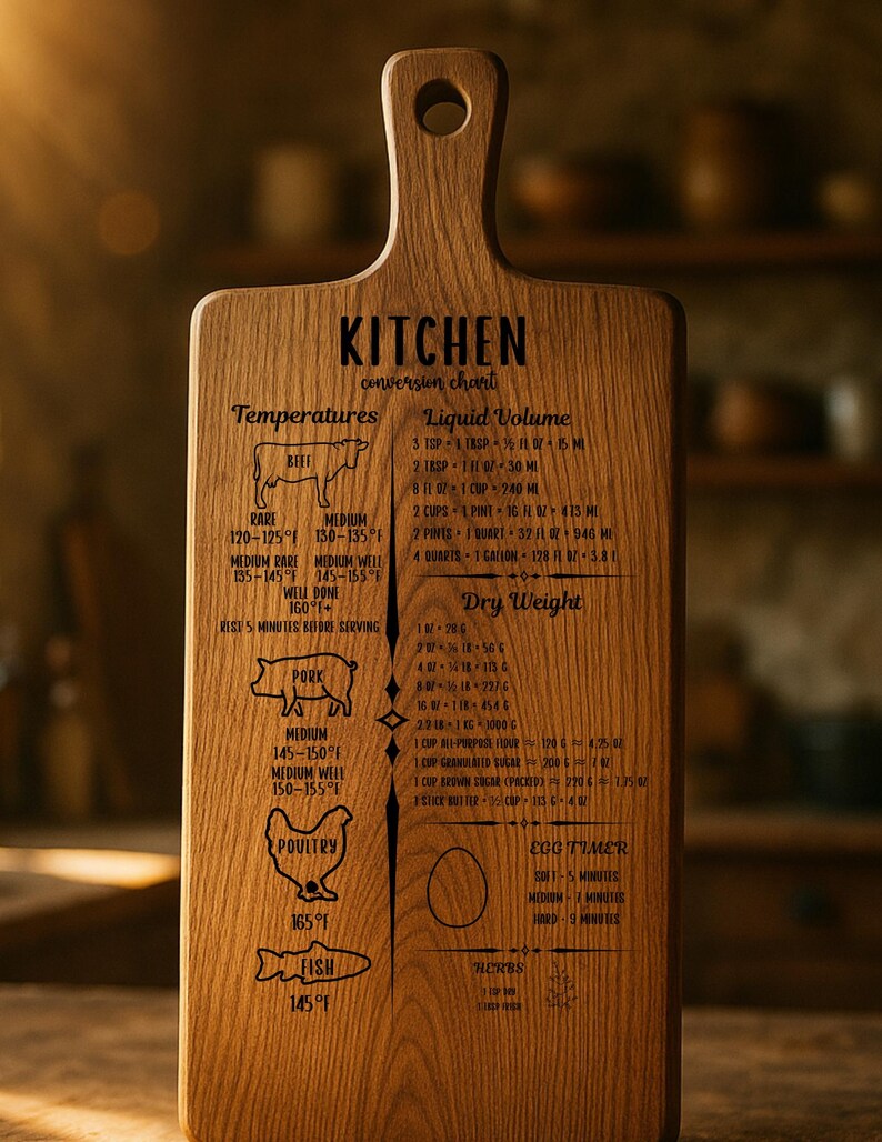 Kitchen Conversion Chart SVG | Cooking & Baking Guide | Digital ...