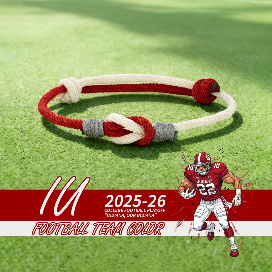 IU Indiana Hoosiers Game Day Bracelet,cream and Crimson,macrame ...