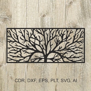 Panel 068, Panel Tree. Vector Files, for Laser Cut, Cnc, Digital Files ...