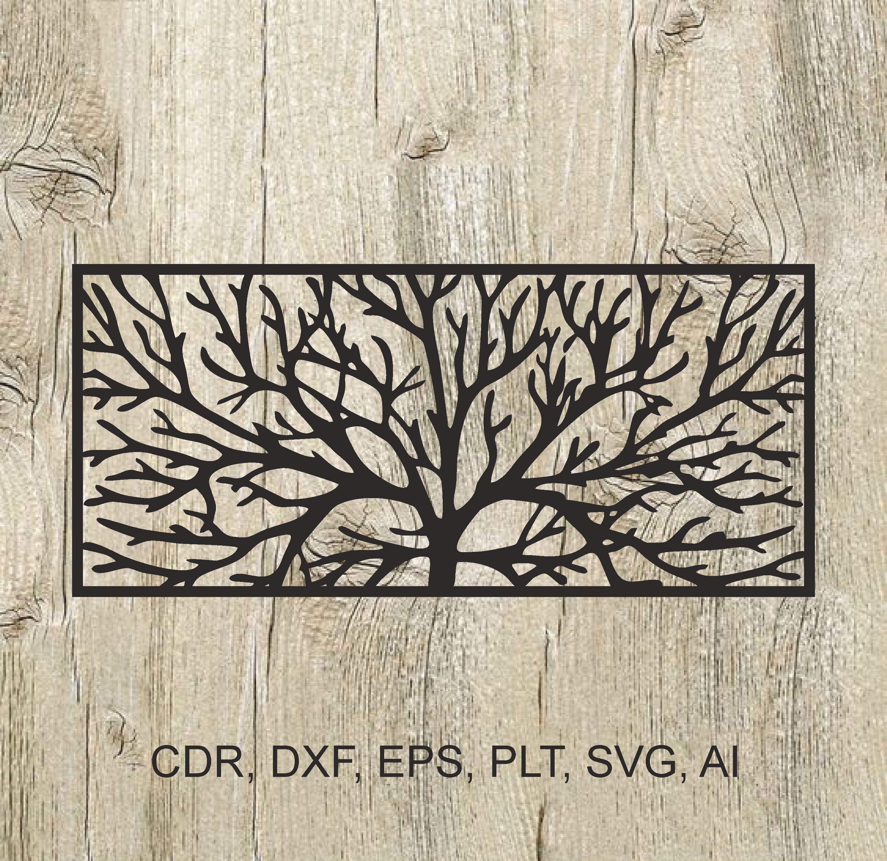 Panel 068, Panel Tree. Vector Files, for Laser Cut, Cnc, Digital Files ...