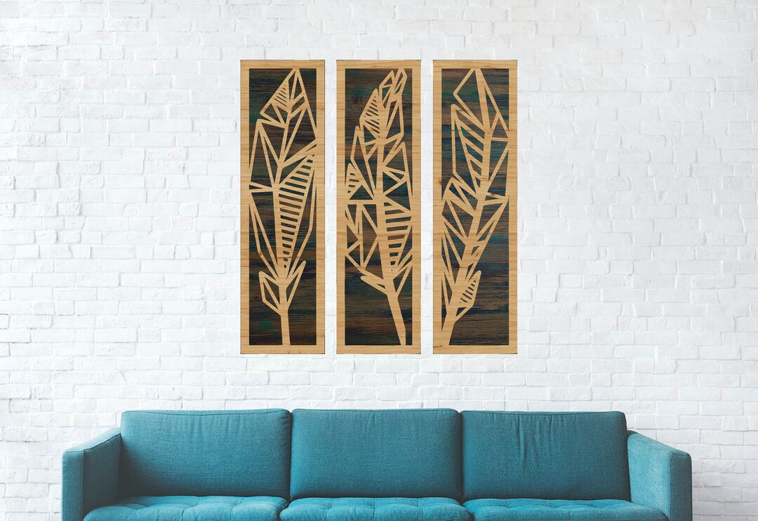 Panel Feather Set, Vector Files, for Laser Cut, Cnc, Digital Files Cdr ...