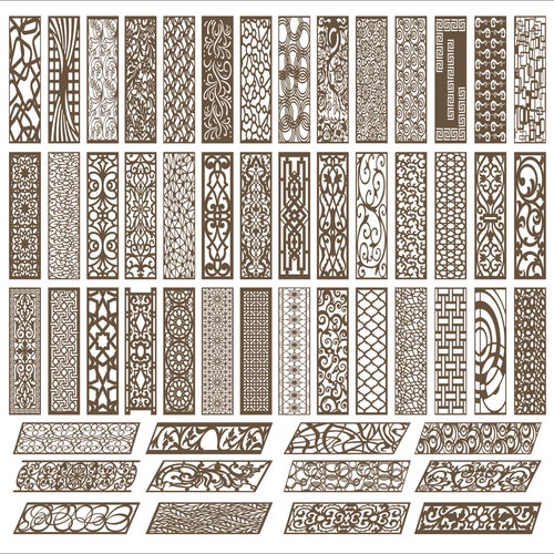 Panel Collection 24 Slim Panels Geometric Pattern. Vector - Etsy