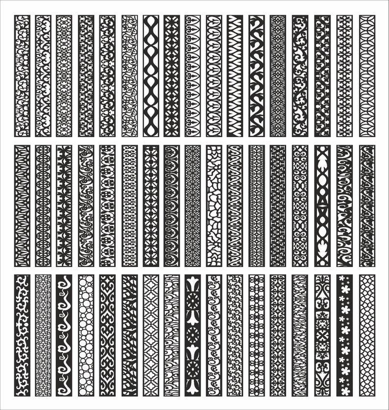 Panel Collection 23 Slim Panels Various Pattern. Vector - Etsy