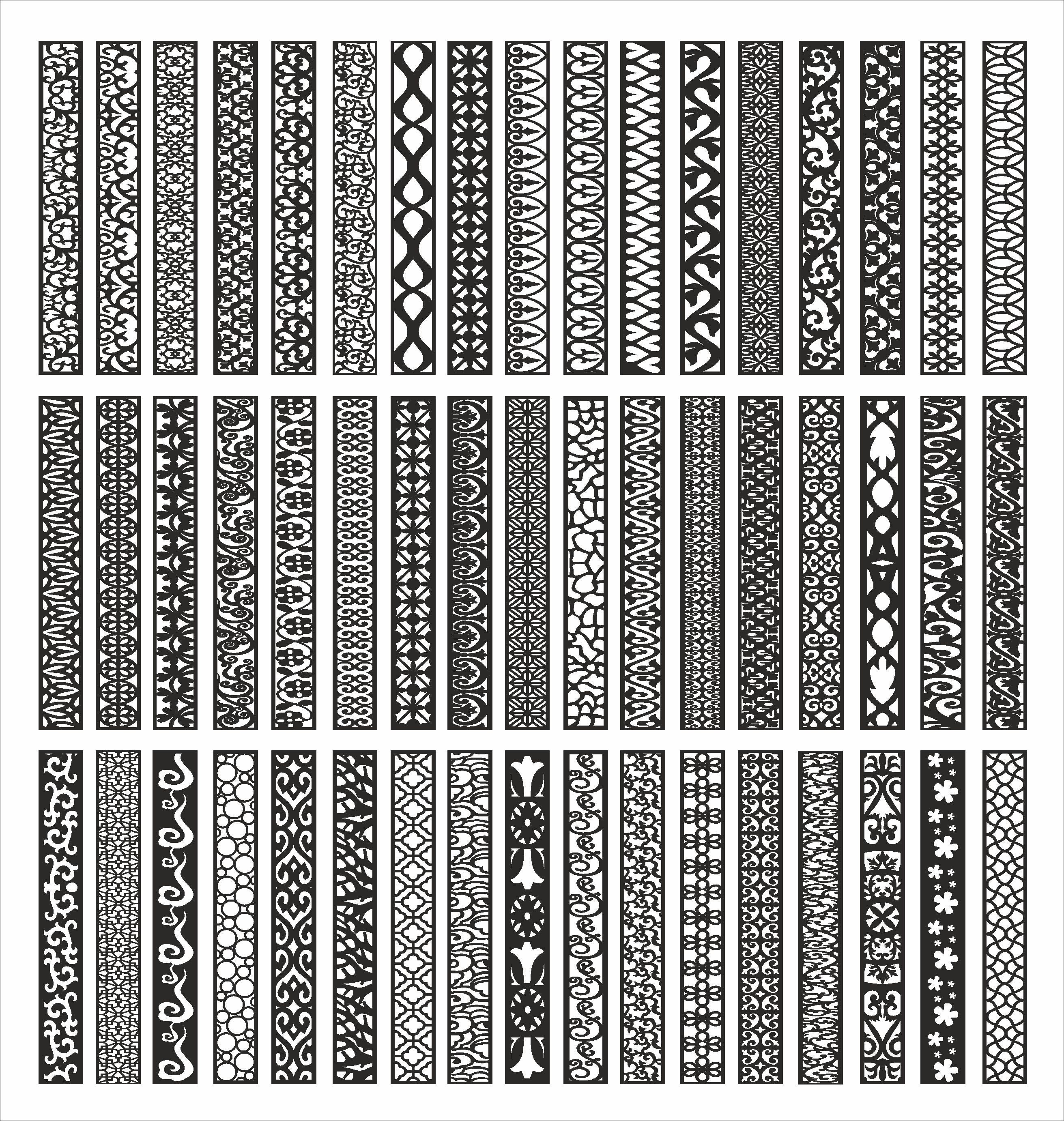 Panel Collection 23, Slim Panels, Various Pattern. Vector Files ...