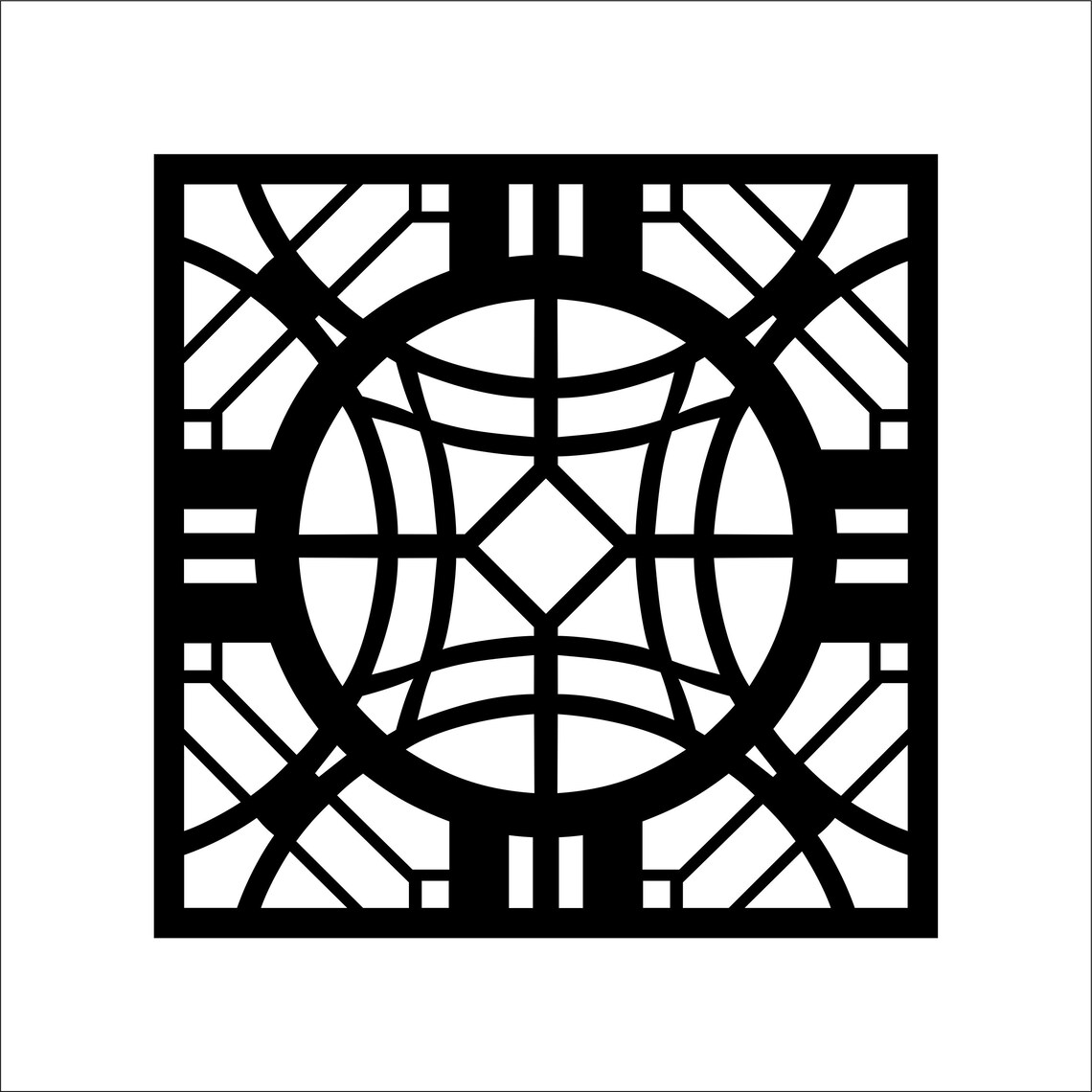 Square Panels Collection 37, Geometric Mandala, Round Patterns. Vector ...