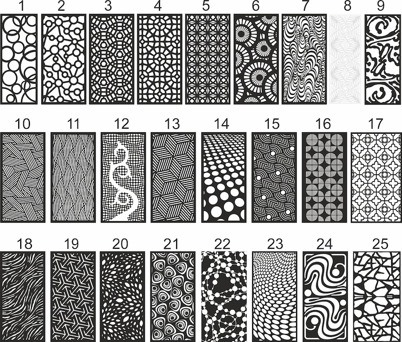 Panels Collection 2, Round and Abstract Patterns. Vector Files, for ...