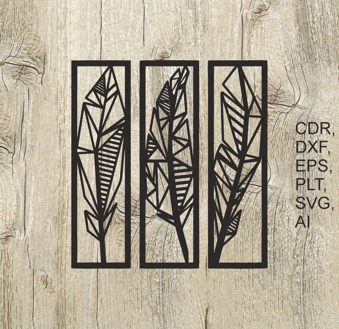 Panel Feather Set, Vector Files, for Laser Cut, Cnc, Digital Files Cdr ...