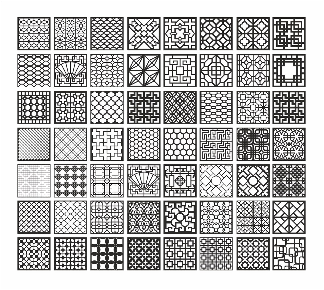 Square Panels Collection 33 Fine Geometric Patterns. Vector - Etsy