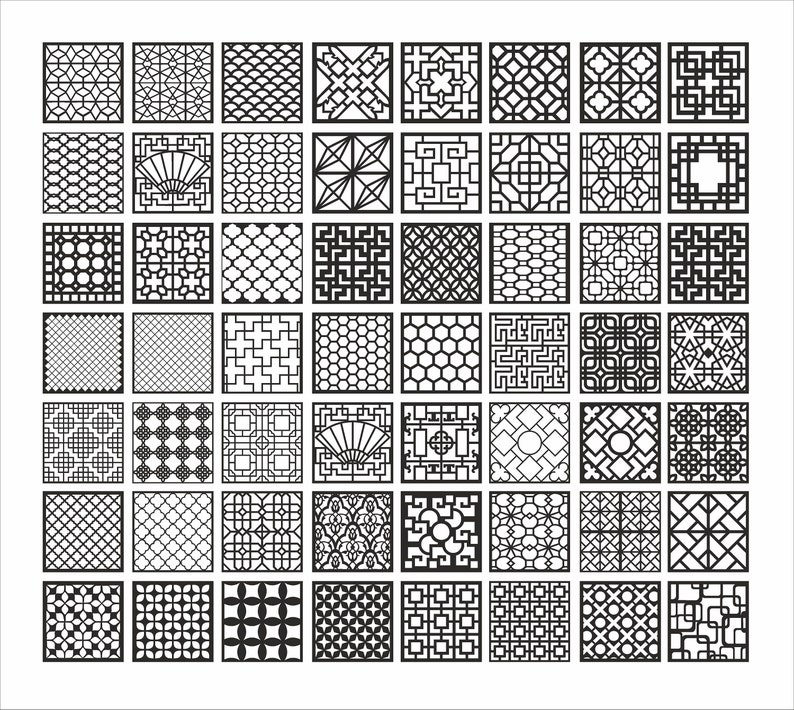 Square Panels Collection 33 Fine Geometric Patterns. Vector - Etsy