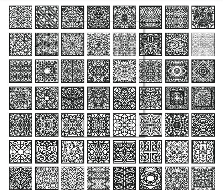 Square Panels Collection 32 Fine Geometric Patterns. Vector - Etsy