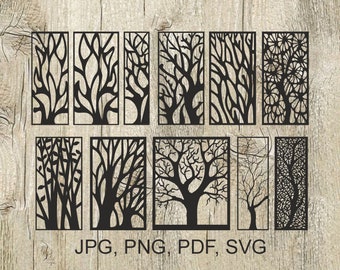 PDF JPG PNG Svg Panel trees Set 11. Vector | Etsy