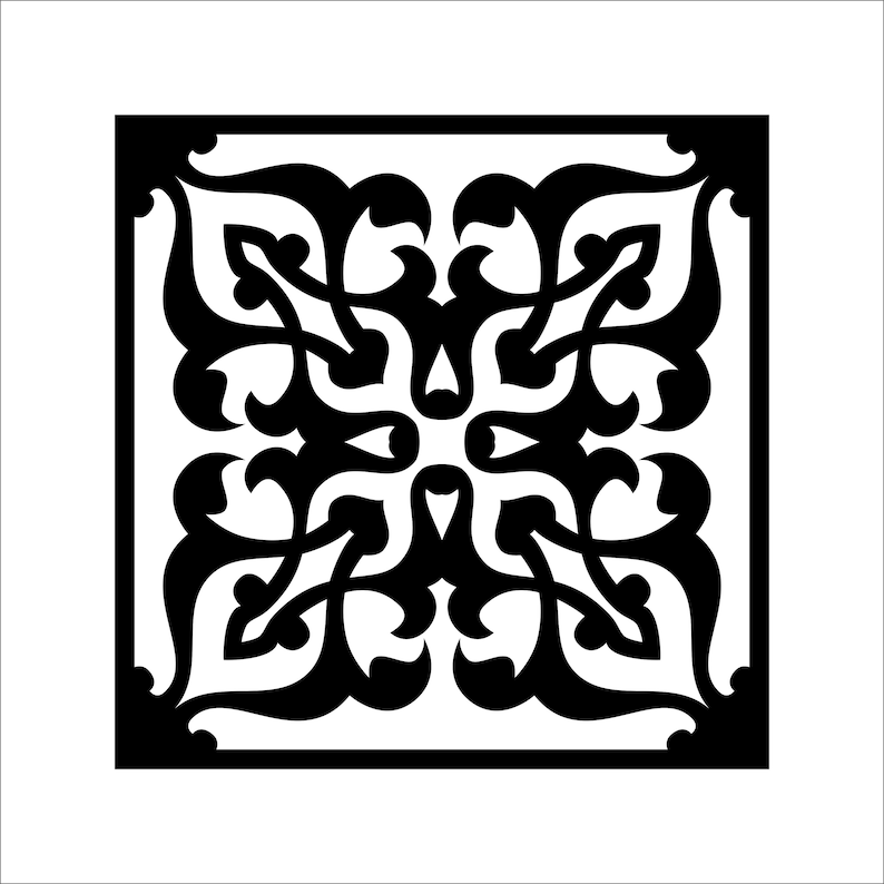 Square Panels Collection 39, Geometric Mandala Patterns. Vector Files ...