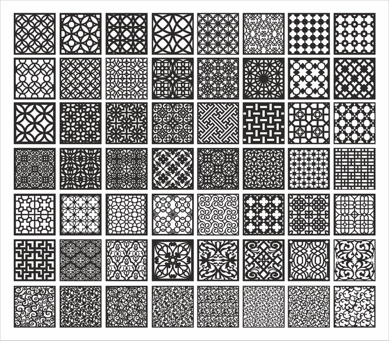 Square Panels Collection 29 Round Geometric Swirl Abstract - Etsy