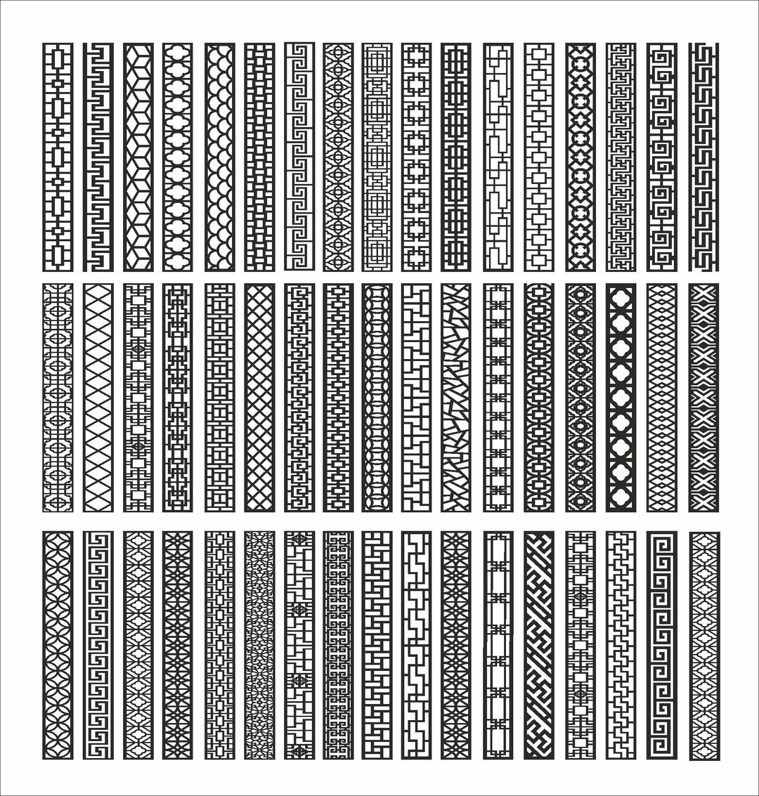 Panel Collection 24, Slim Panels, Geometric Pattern. Vector Files ...