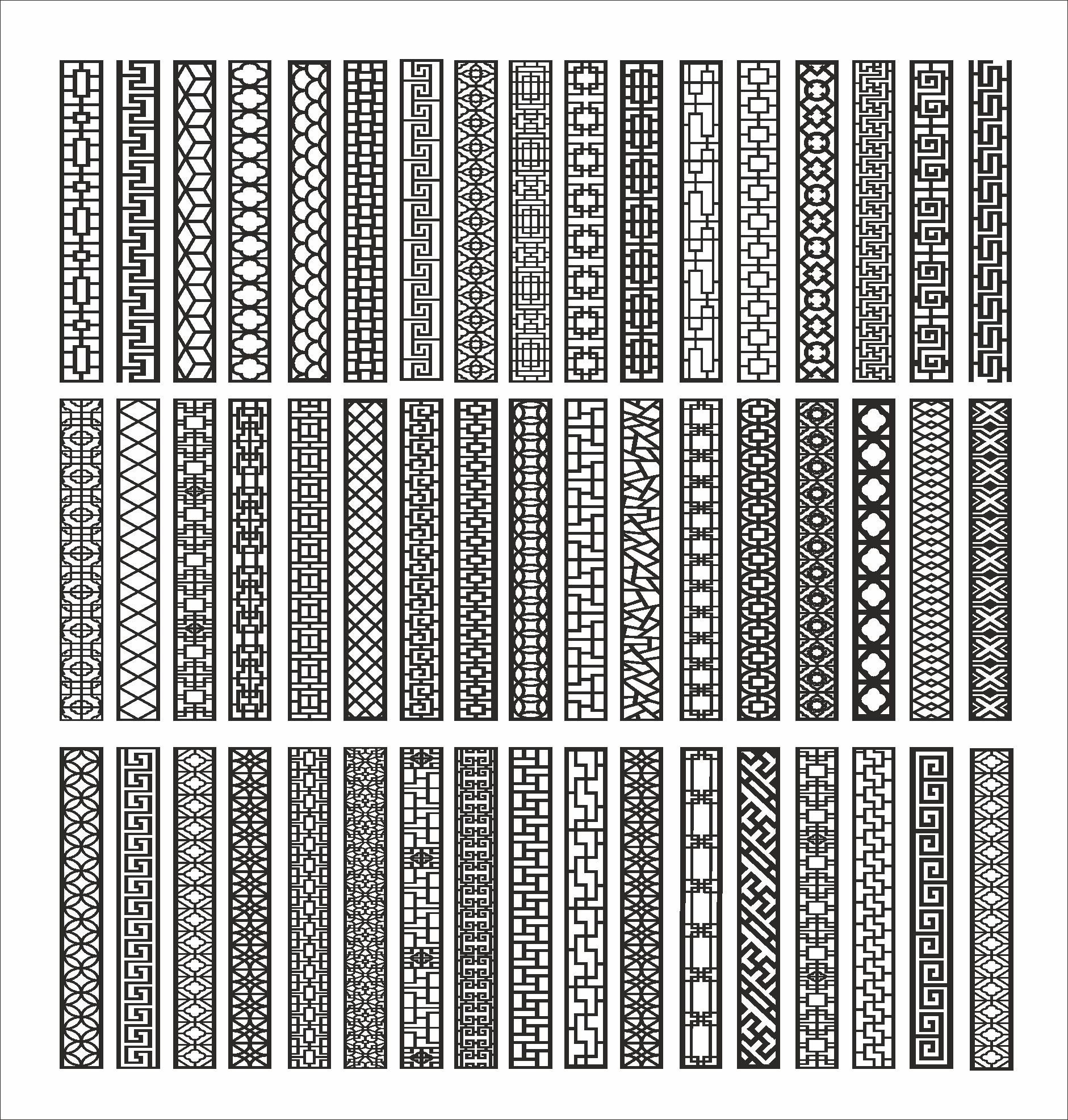 Panel Collection 24 Slim Panels Geometric Pattern. Vector - Etsy
