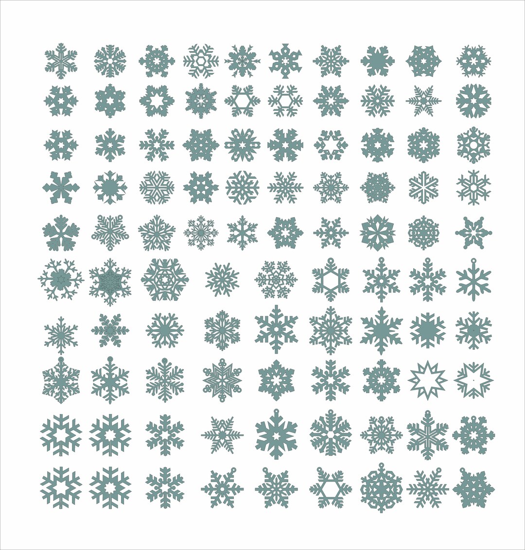 Snowflakes Colection. Over 100 Snowflakes Drowings. Vector Files, for ...