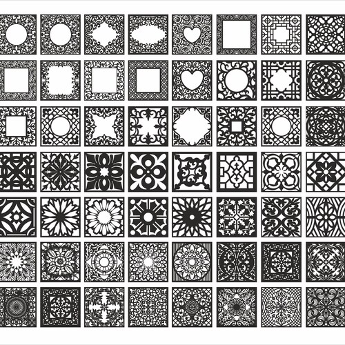 Square Panels Collection 41 Geometric Patterns. Vector Files - Etsy