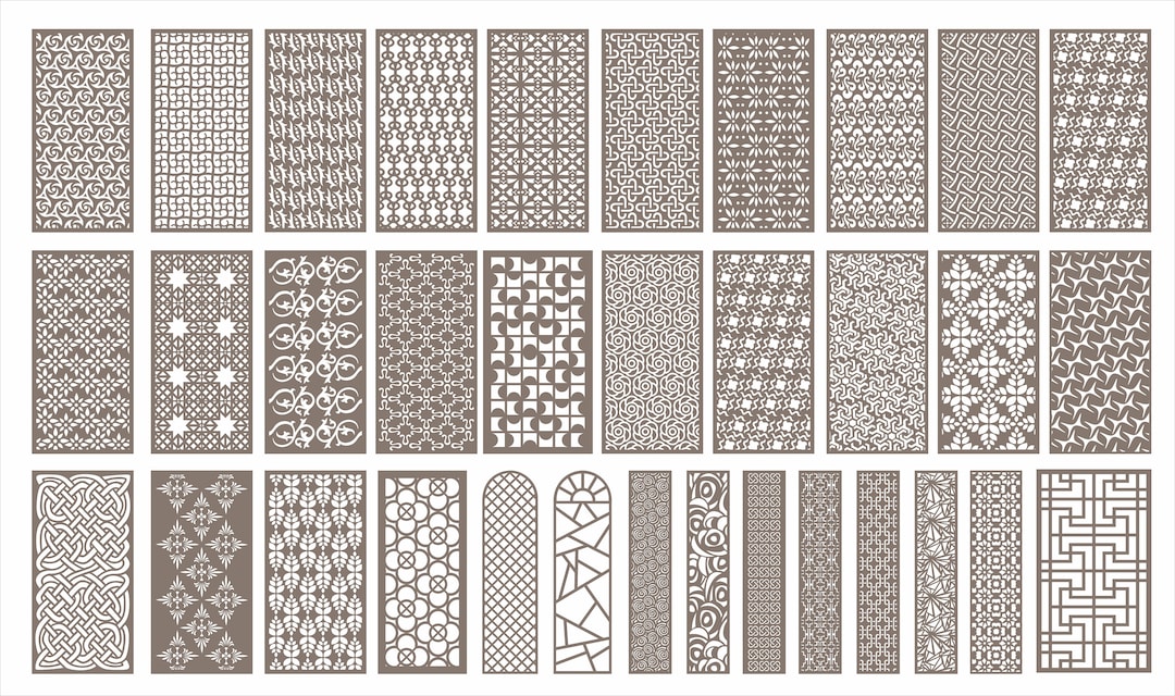 Panels Collection 3, Geometric Patterns. Vector Files, for Laser Cut ...