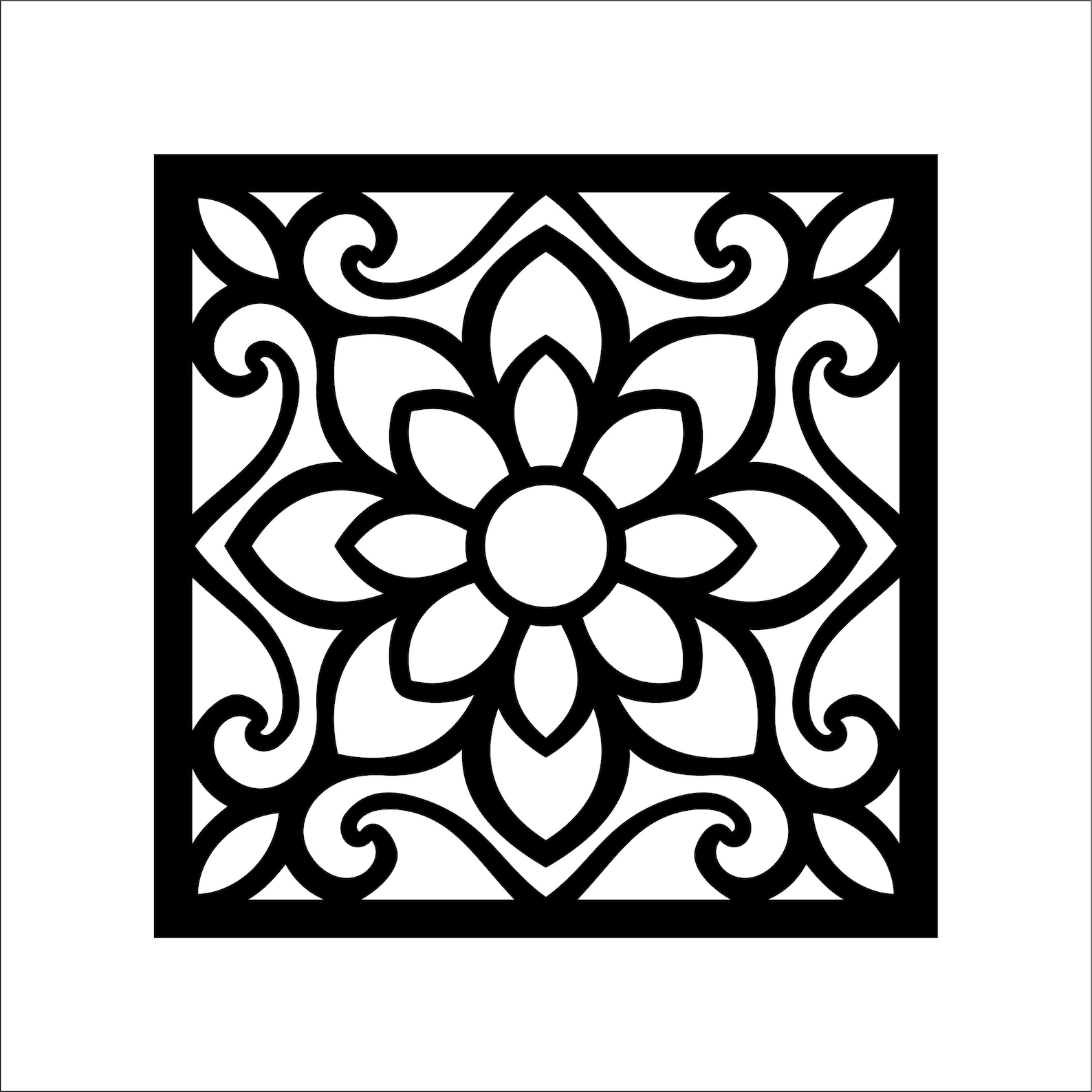 Square Panels Collection 37, Geometric Mandala, Round Patterns. Vector ...