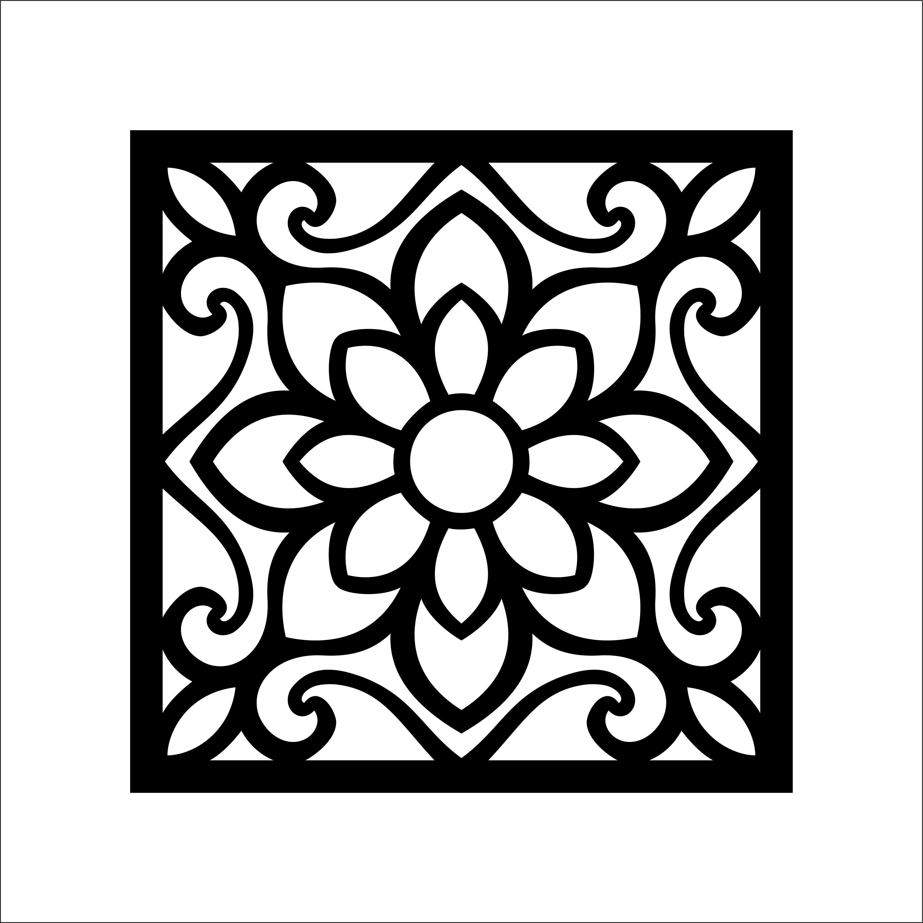 Square Panels Collection 37, Geometric Mandala, Round Patterns. Vector ...