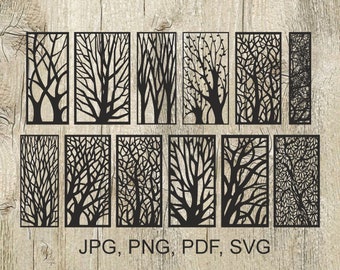 PDF JPG PNG Svg Panel trees Set 11. Vector | Etsy