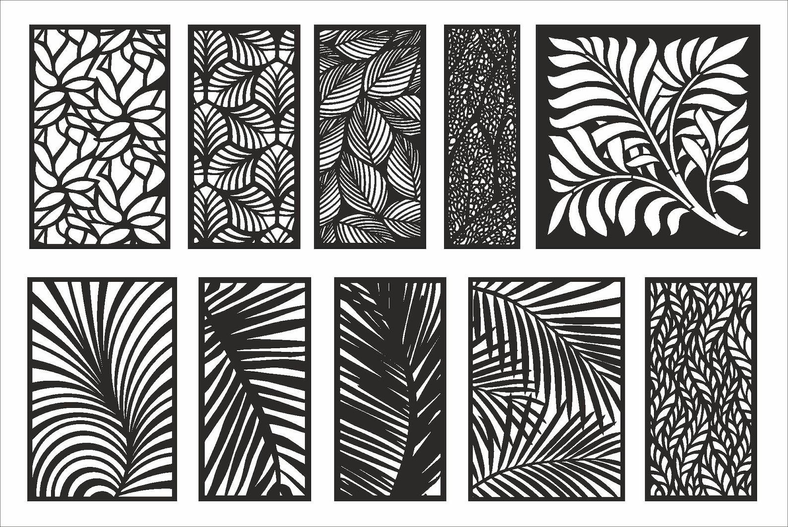 PDF, JPG, PNG, Svg Panel "leafs" Set 6. Vector Files - Etsy