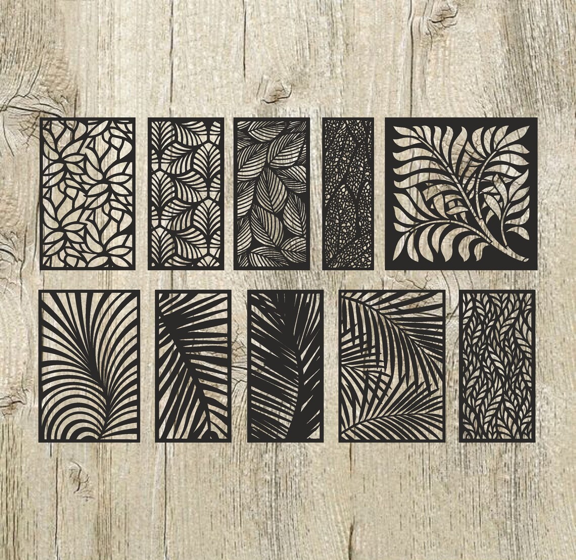 PDF JPG PNG Svg Panel leafs Set 6. Vector Files - Etsy
