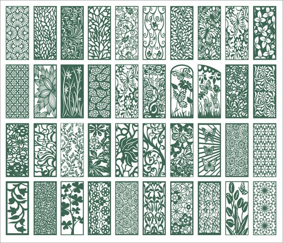 Panel Collection 8 Floral Patterns With Butterflys. Vector - Etsy