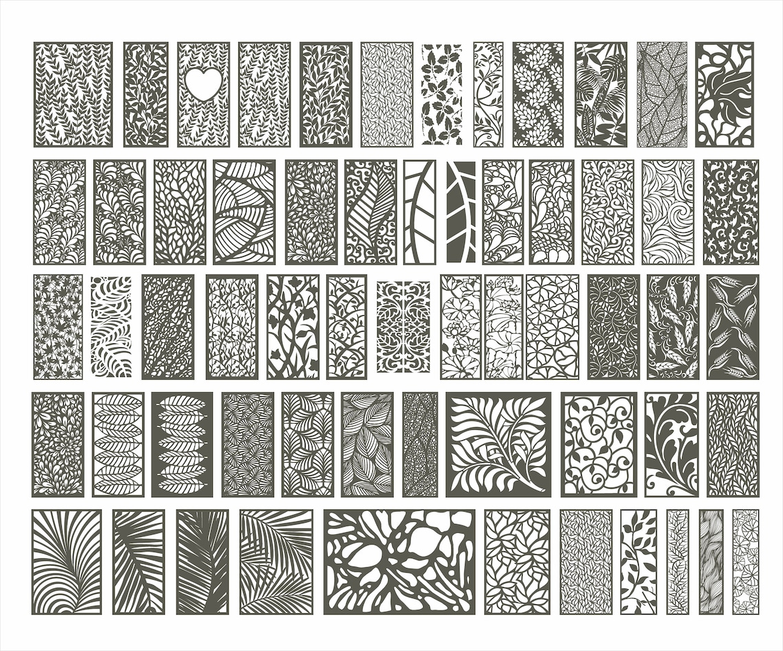 Panel Leafs Collection, Vector Files, for Laser Cut, Cnc, Digital Files ...