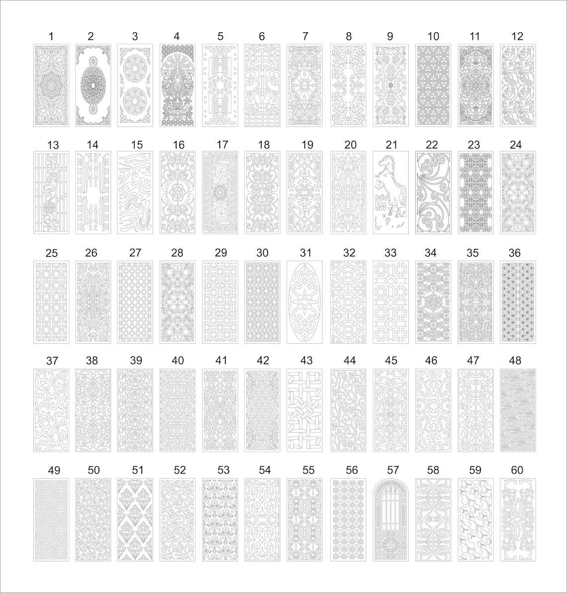 Panel Collection 20 Various Pattern. Vector Files Digital - Etsy