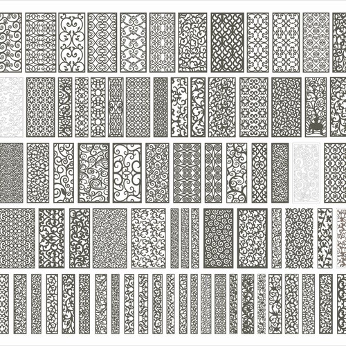 Panels Collection 4 Swirl Pattern Vector Files for Laser - Etsy