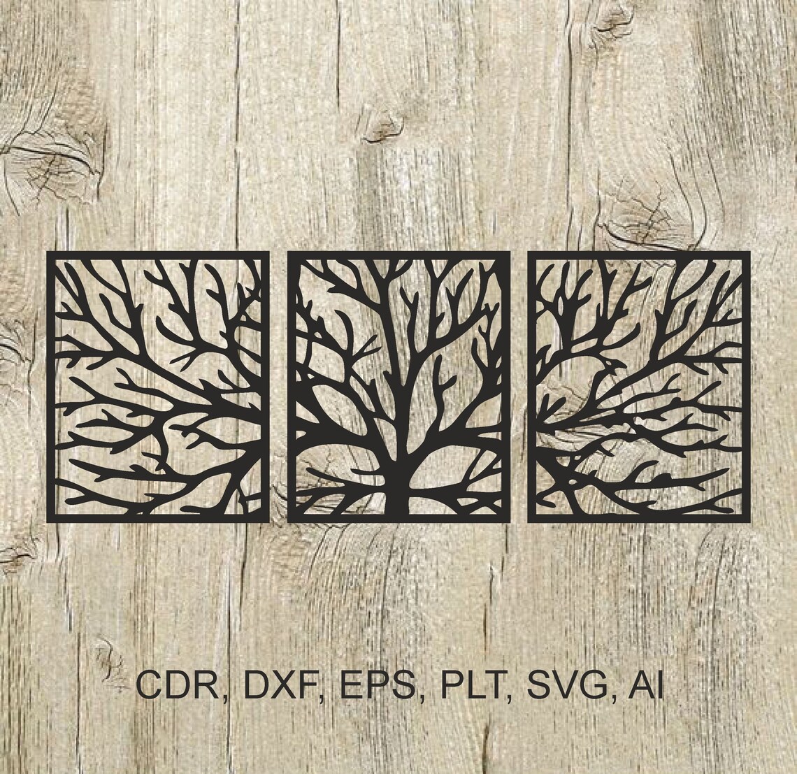 Panel 041, Panel Tree. Vector Files, for Laser Cut, Cnc, Digital Files ...