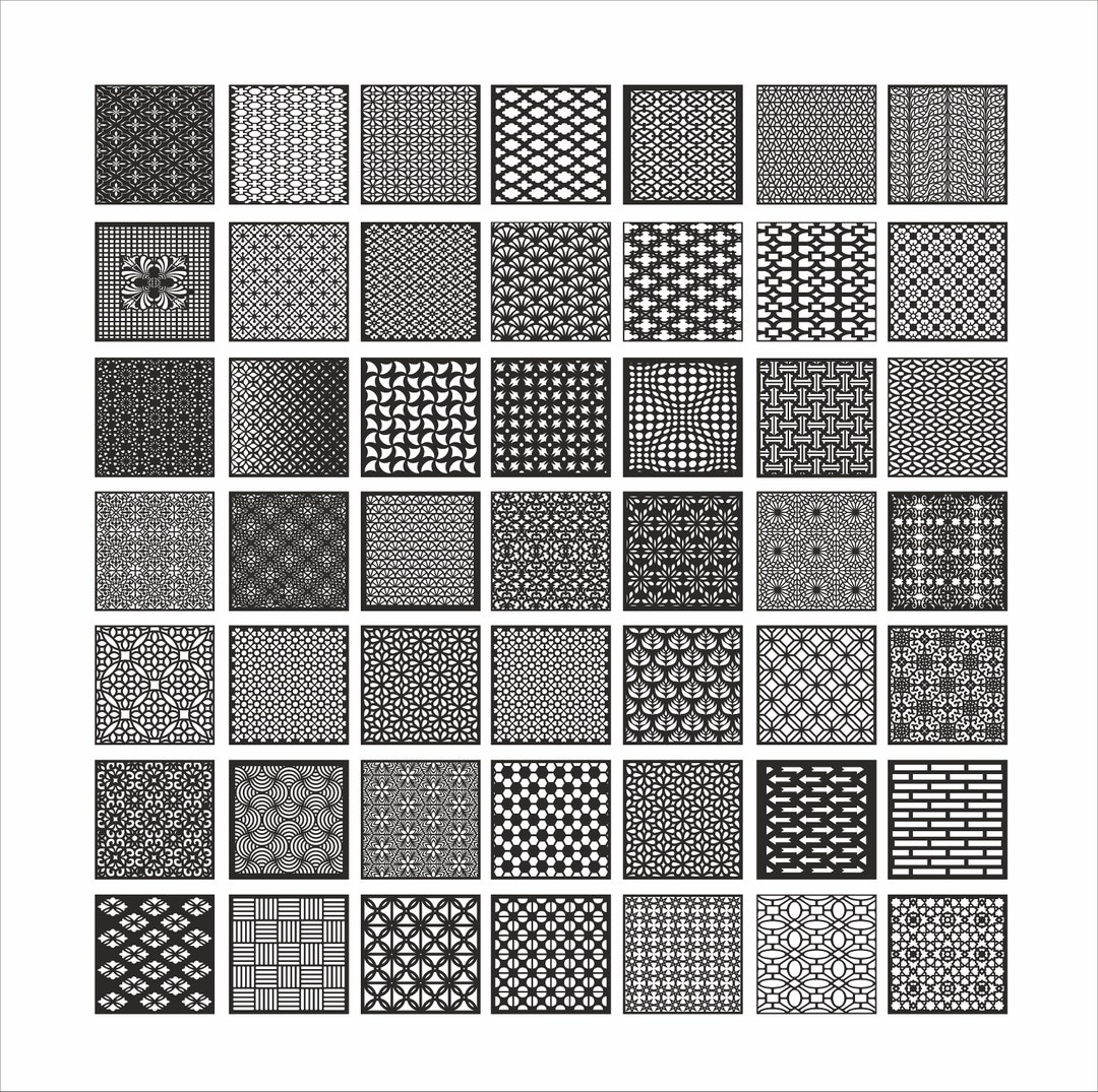 Square Panels Collection 31, Fine Geometric,floral Patterns. Vector ...
