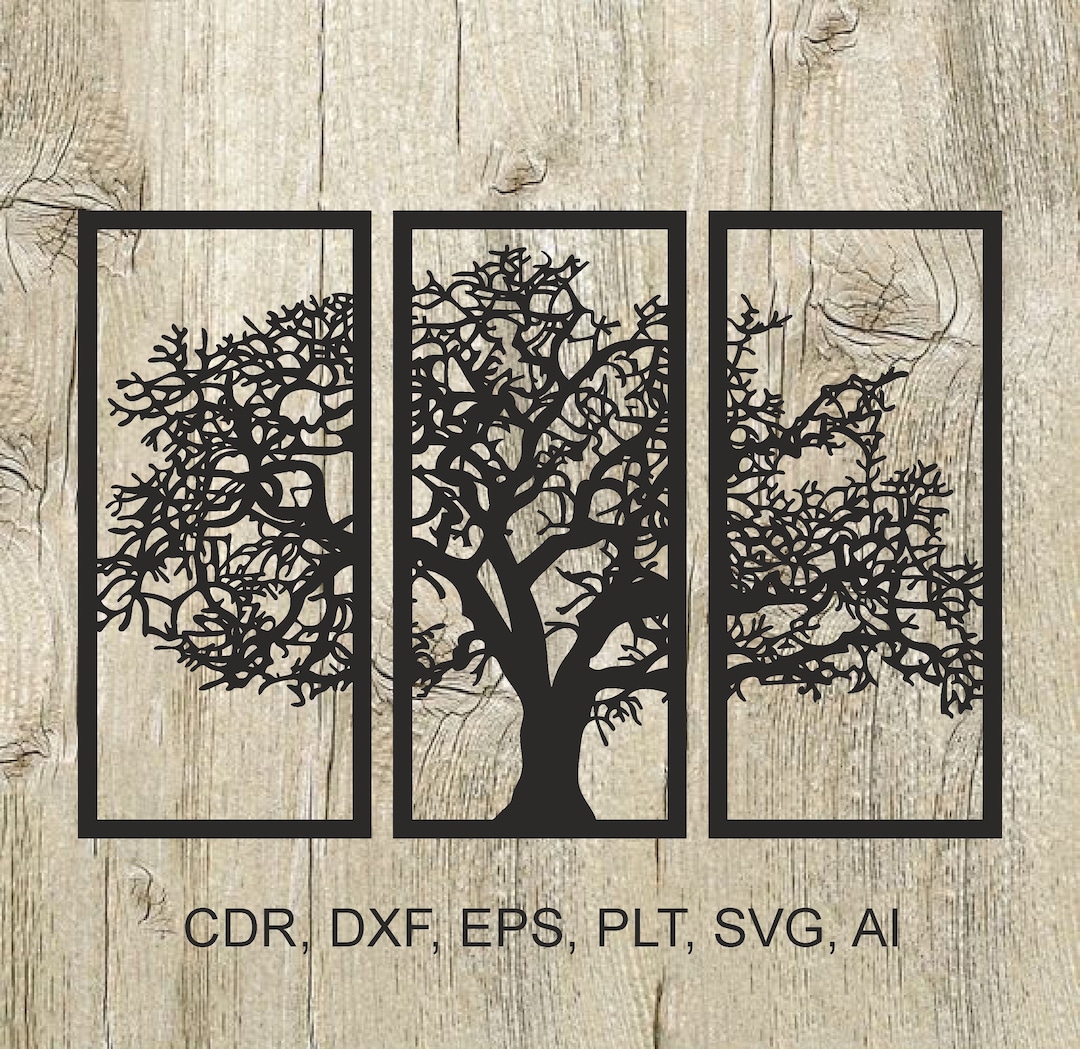 Panel 038, Panel Tree. Vector Files, for Laser Cut, Cnc, Digital Files ...